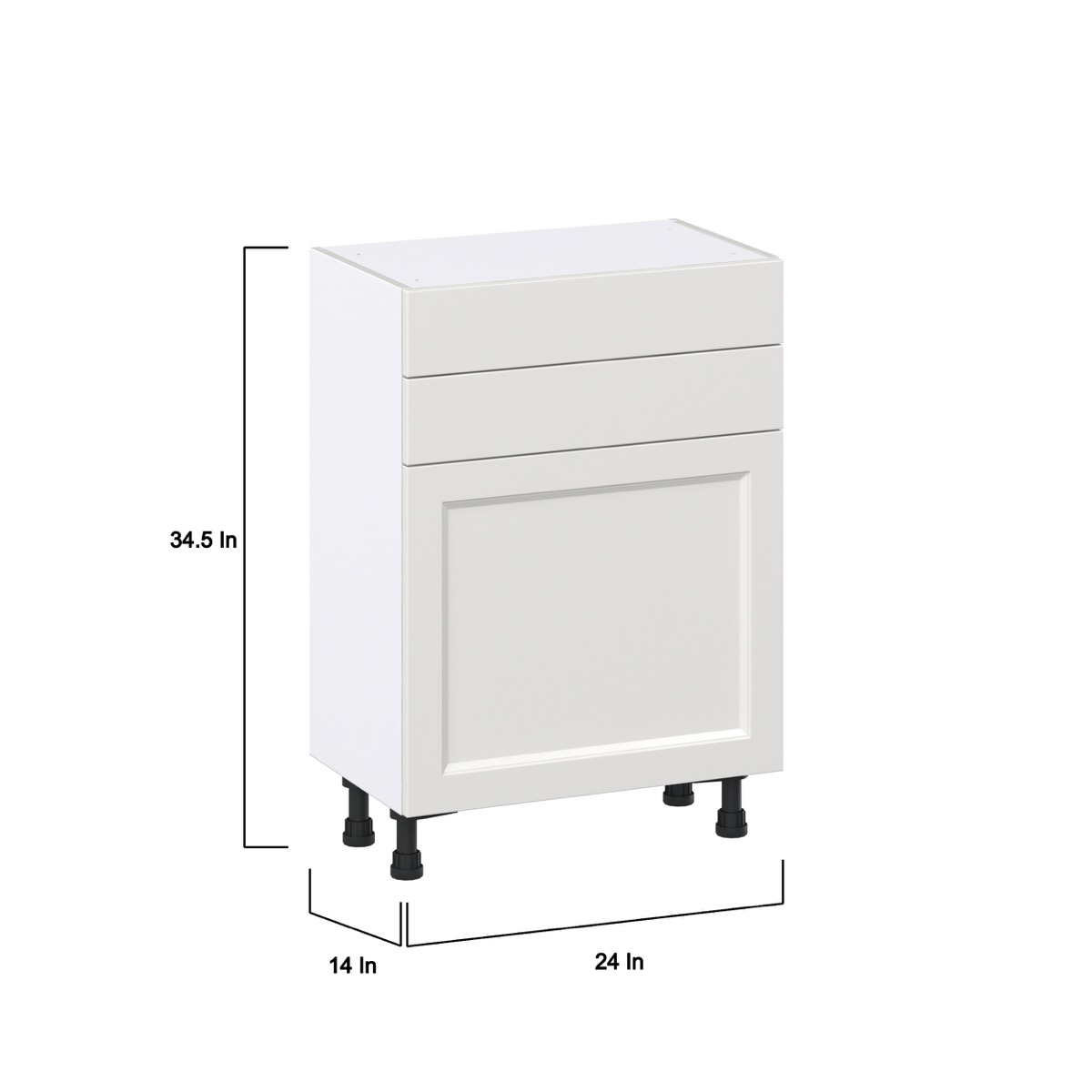 24 in. W x 14 in. D x 34.5 in. H Alton Painted White Shaker Assembled ...
