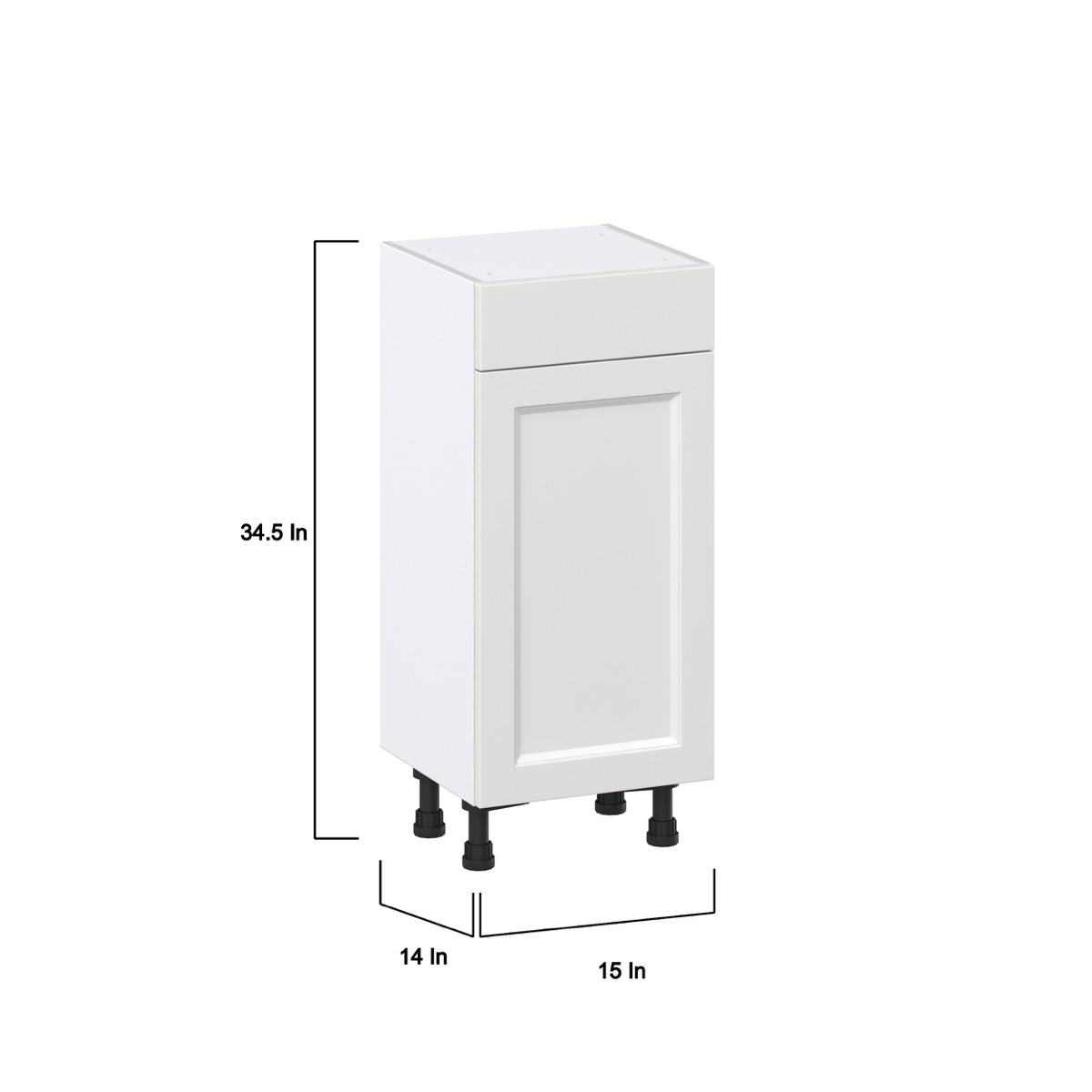15 in. W x 14 in. D x 34.5 in. H Alton Painted White Shaker Assembled ...