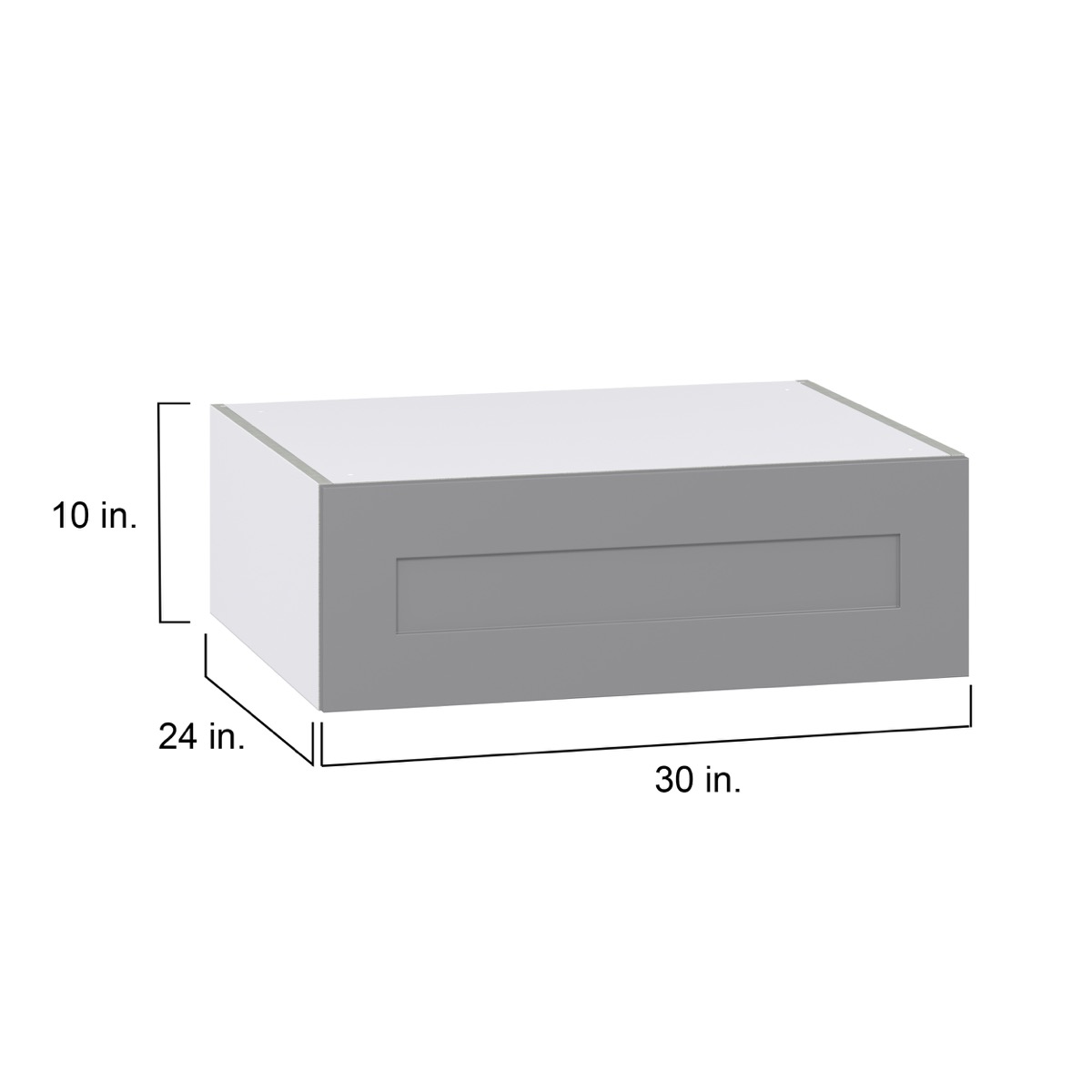 30 in. W x 24 in. D x 10 in. H Bristol Slate Gray Shaker Assembled Deep ...