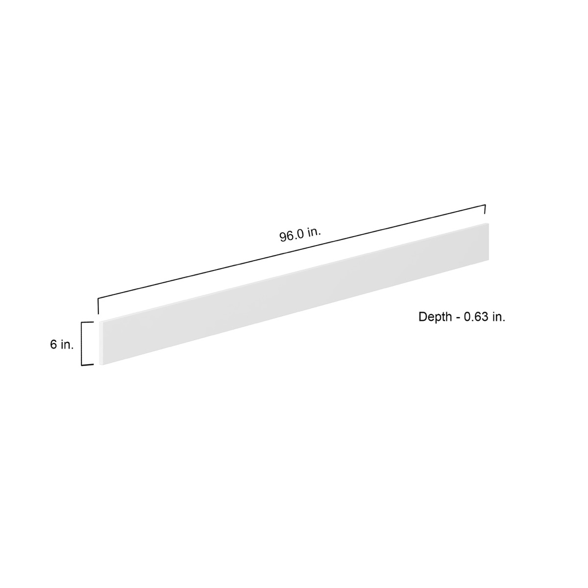 6 in. W X 96 in. H X 0.75 in. D Kitchen Cabinet Filler Strip in Bright ...