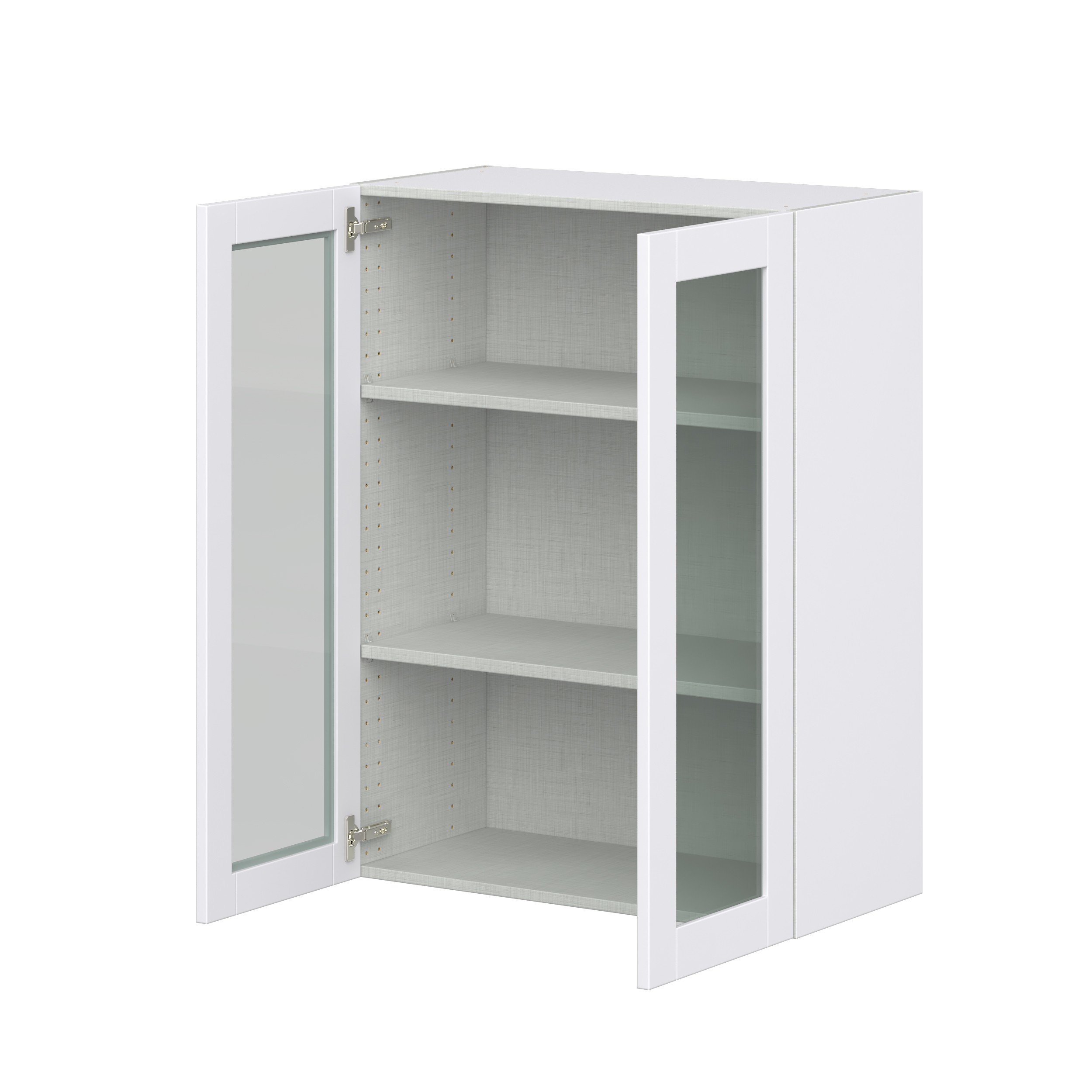 30 in. W x 40 in. H x 14 in. D Bright White Glass Assembled Wall ...