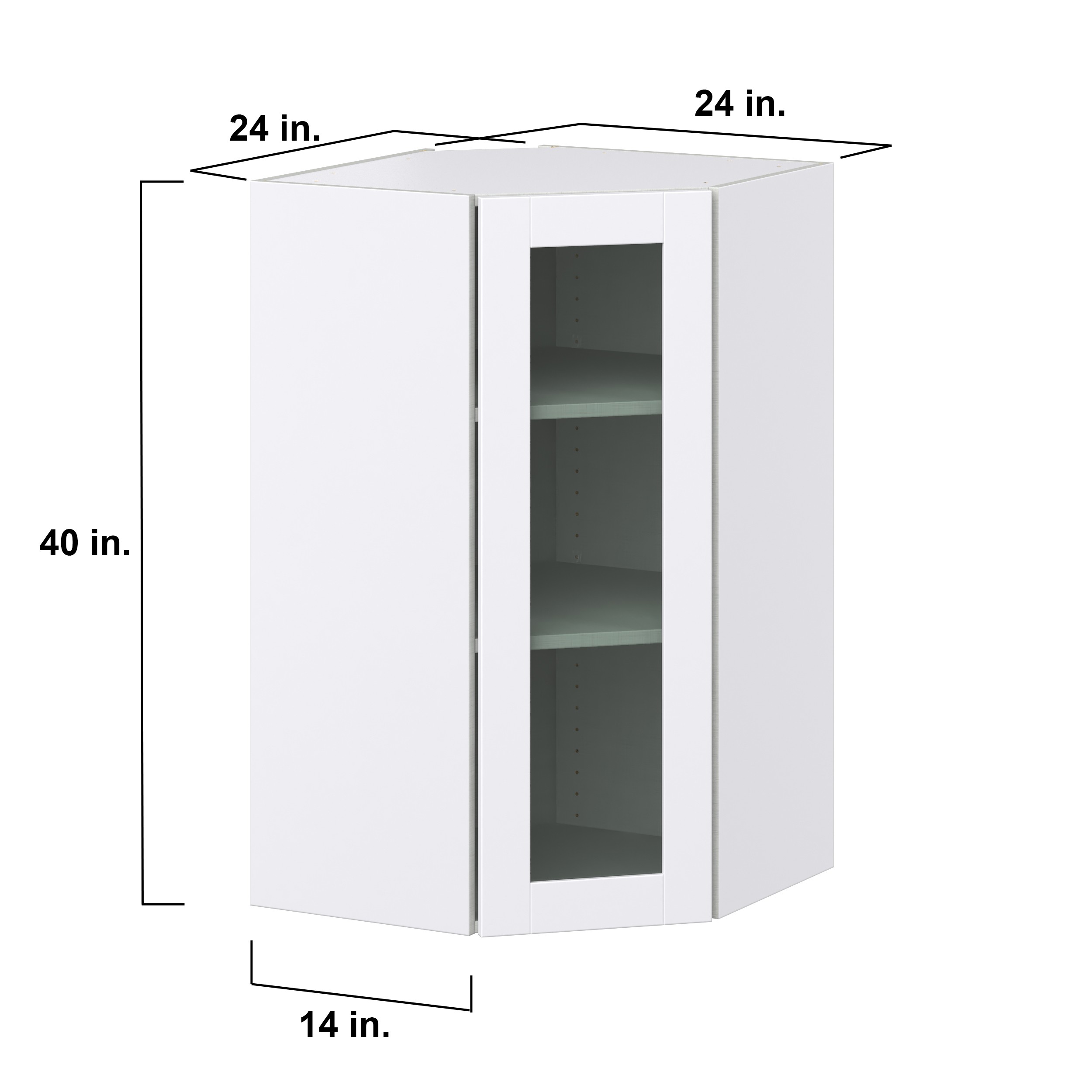 24 in. W x 40 in. H x 14 in. D Bright White Shaker Assembled Wall ...