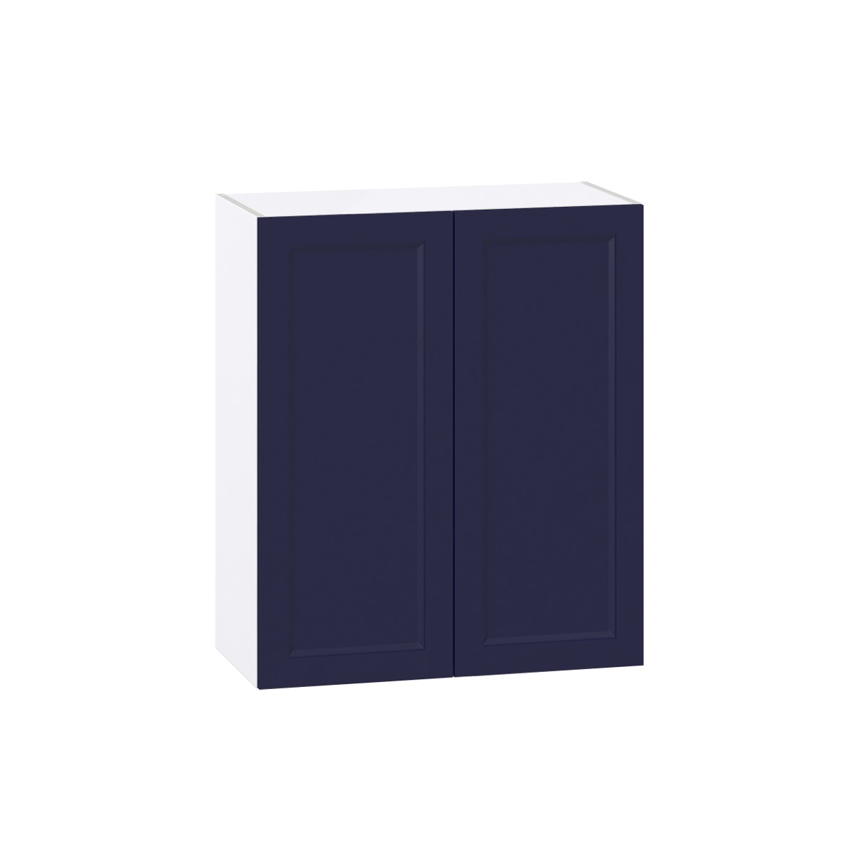 Devon Painted Blue Recessed Assembled Wall Kitchen Cabinet with 2 Full ...