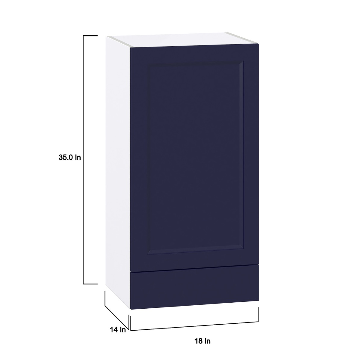 Devon 18 in. W x 35 in. H x 14 in. D Painted Blue Shaker Assembled Wall ...