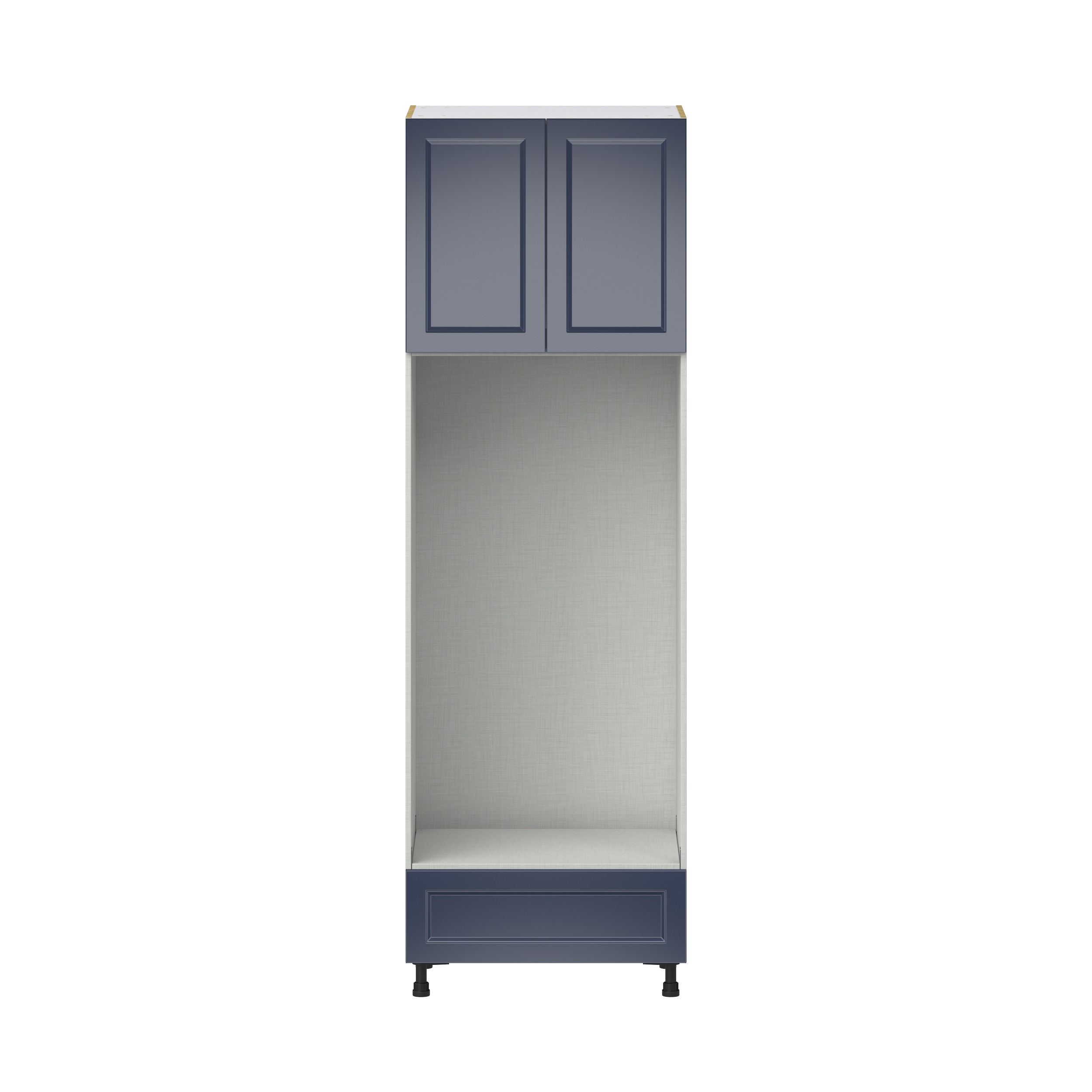 30 in. W x 89.5 in. H x 24 in. D Devon Painted Blue Recessed Assembled ...