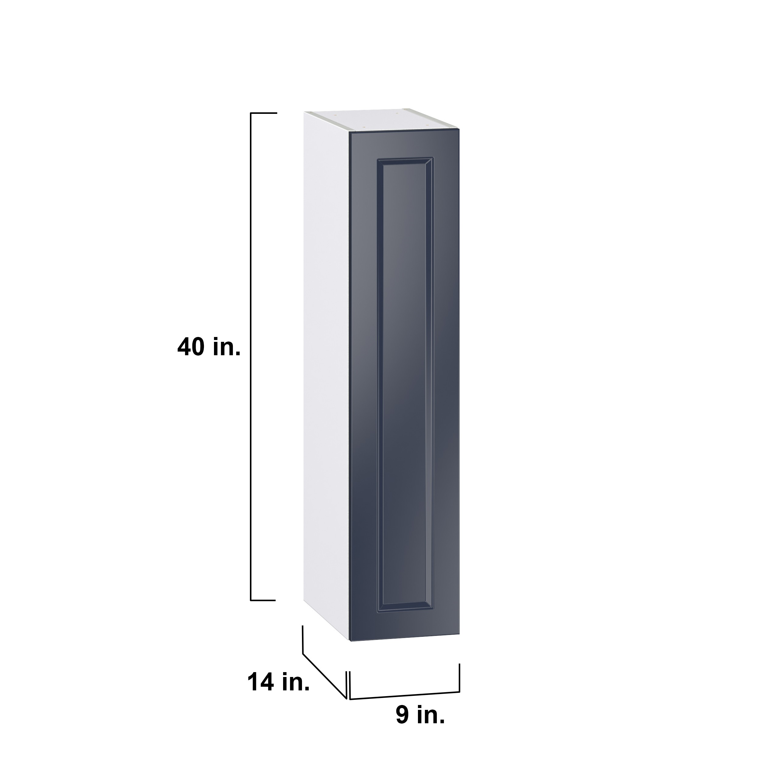 Devon Painted Blue Recessed Assembled Wall Kitchen Cabinet (9 in. W x ...