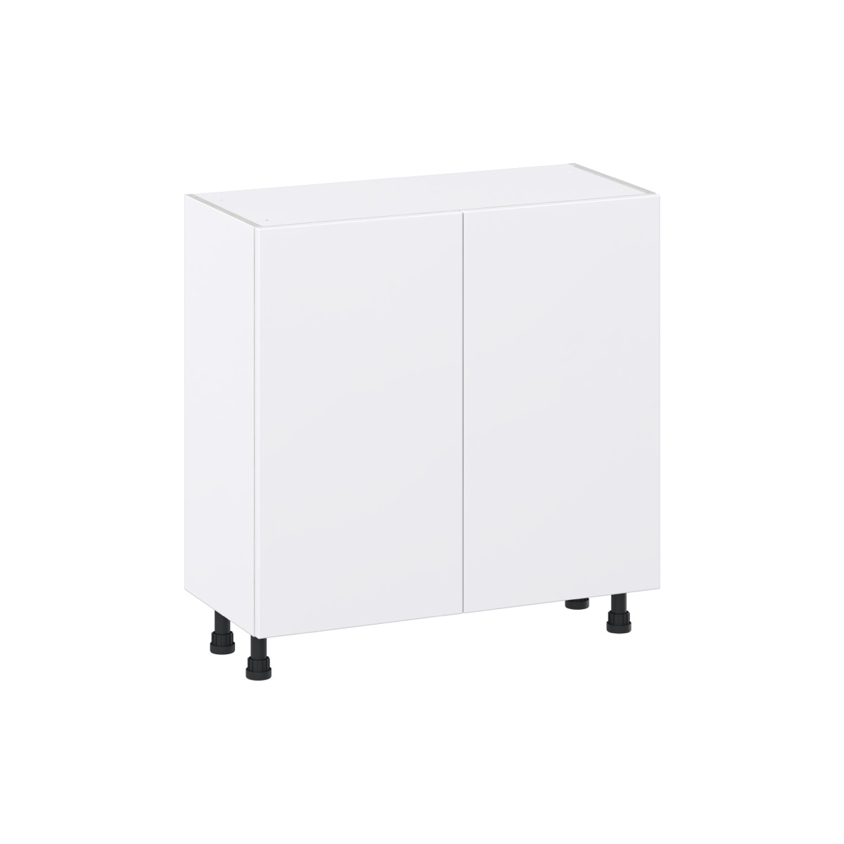 Fairhope Bright White Slab Assembled Shallow Base Kitchen Cabinet (33 ...