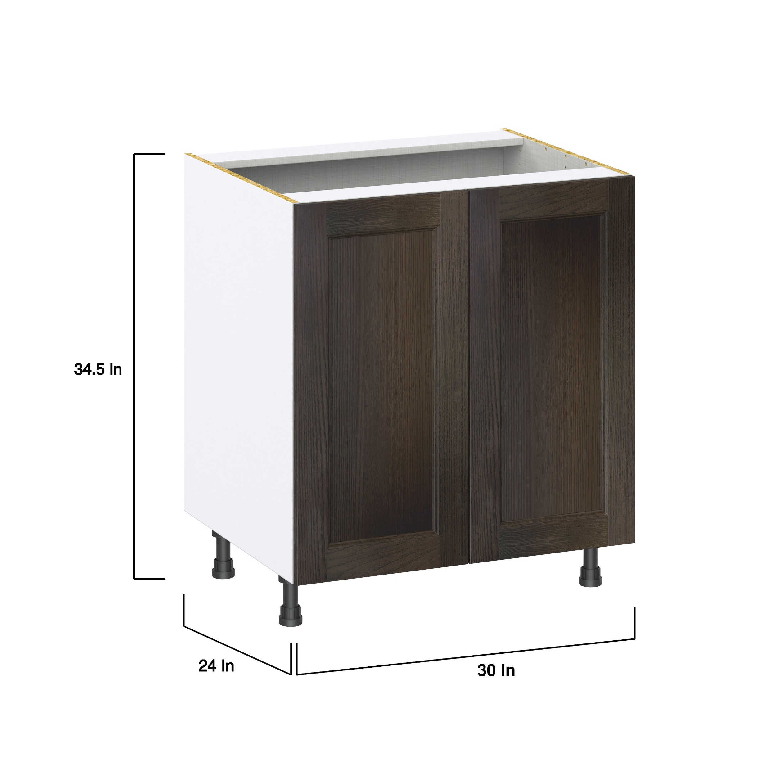 Lincoln Chestnut Solid Wood Assembled Full Height Doors Base Kitchen ...