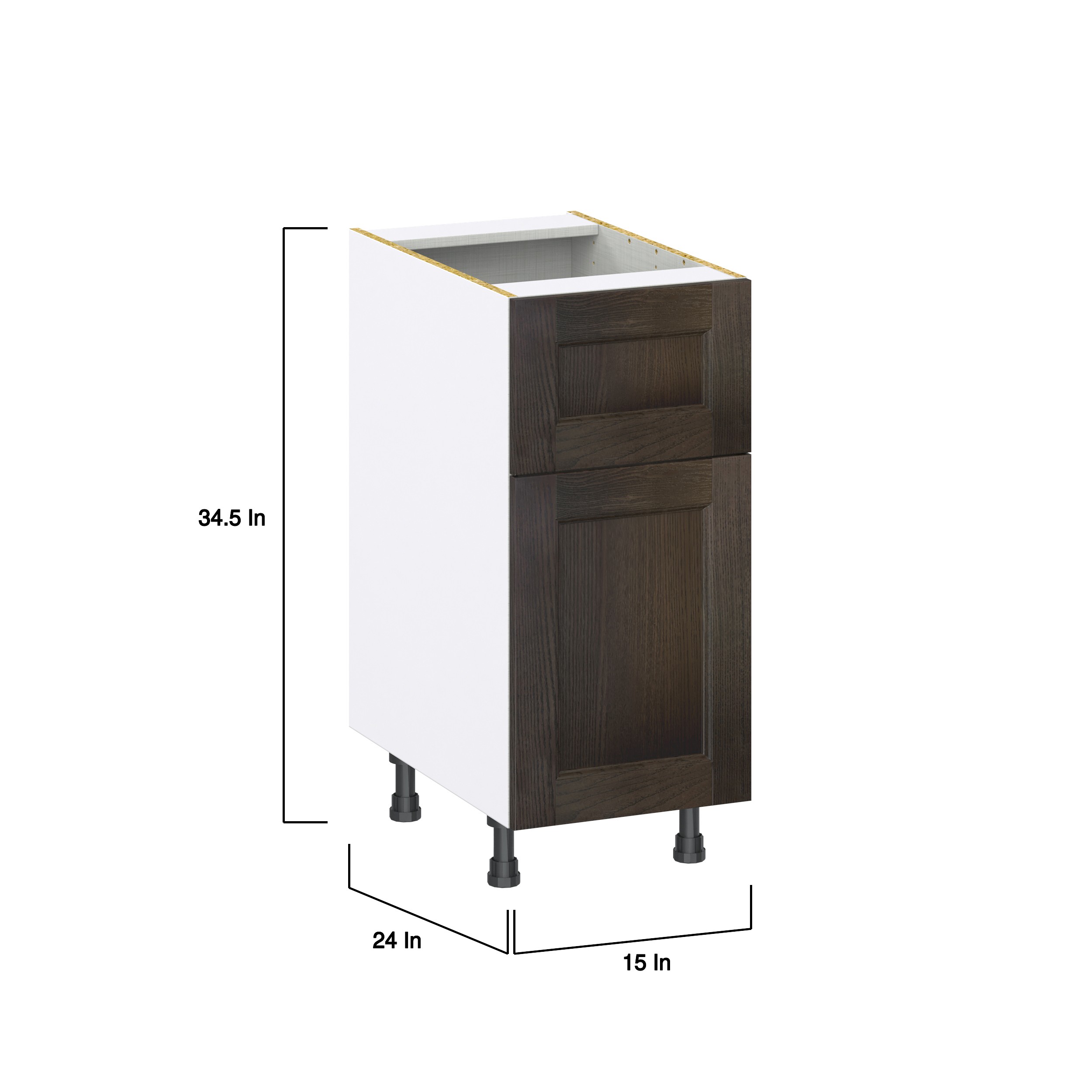 Lincoln Chestnut Solid Wood Assembled Base Kitchen Cabinet with 10 in ...