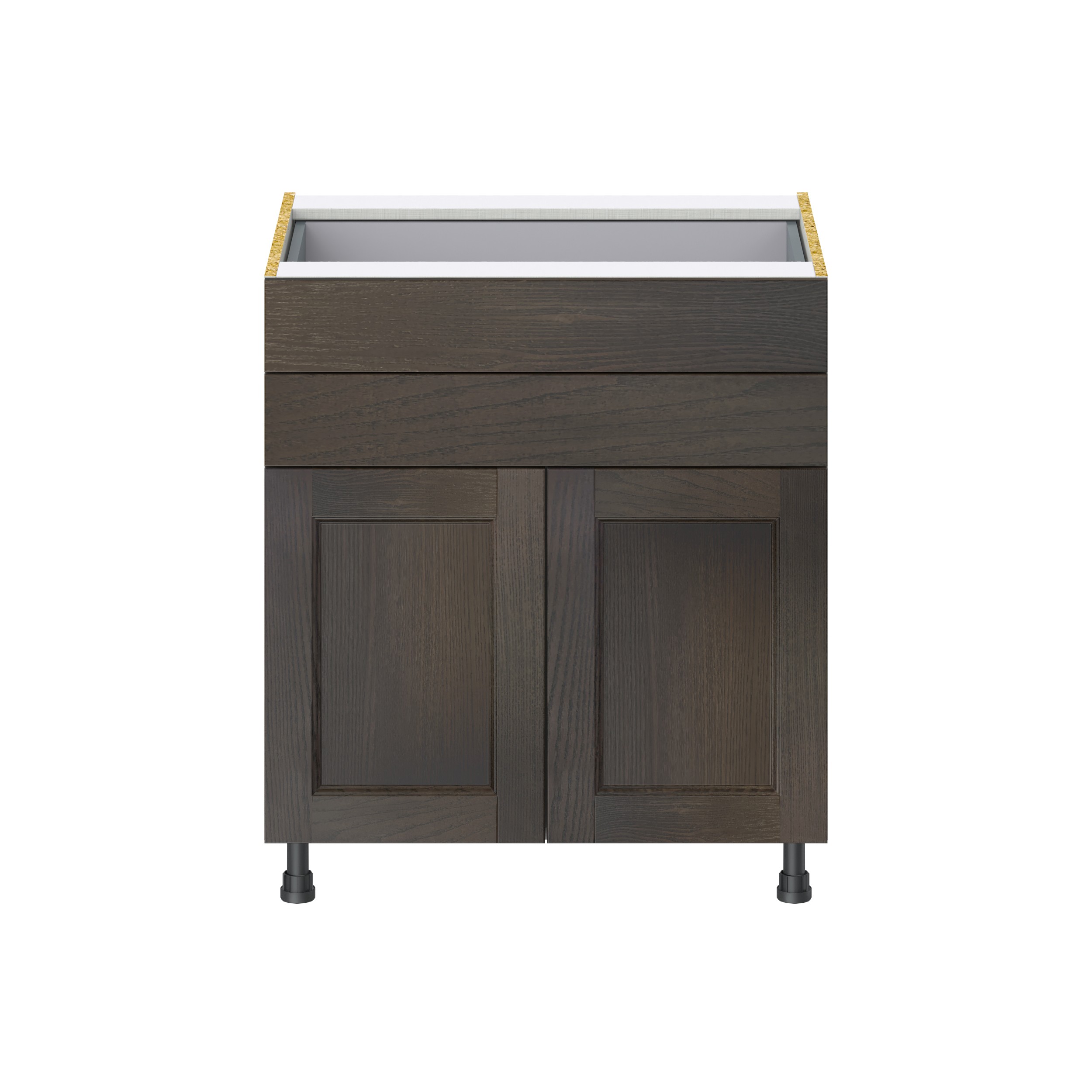 Lincoln Chestnut Solid Wood Assembled Base Kitchen Cabinet with 2-5 in ...