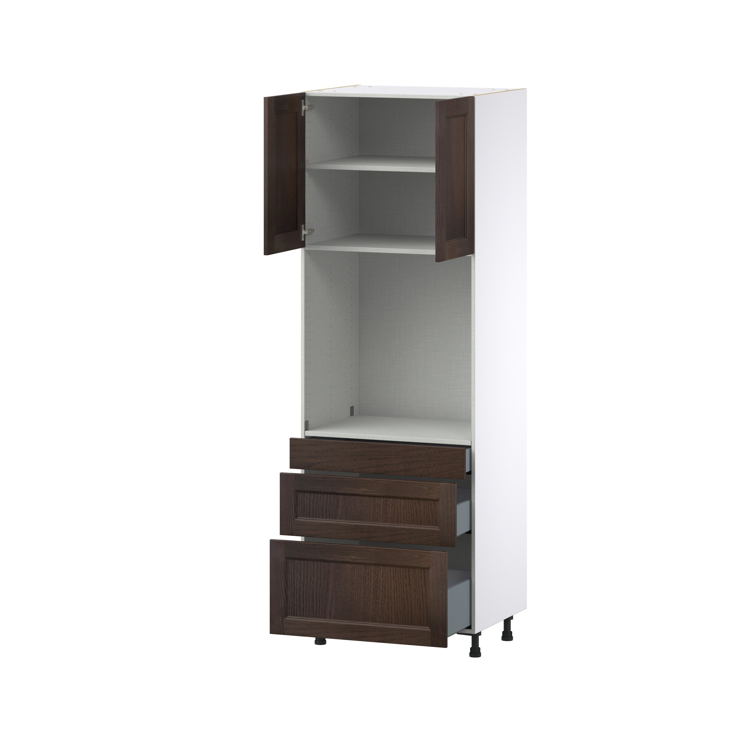 Lincoln Chestnut Solid Wood Assembled Pantry Oven Kitchen Cabinet with ...