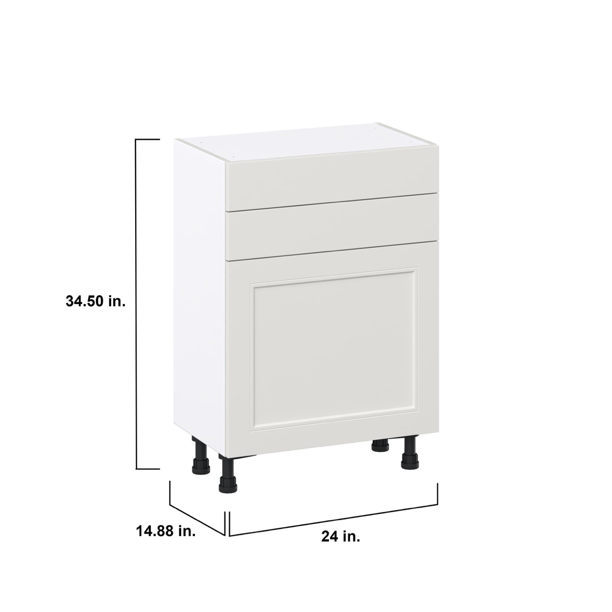 24 in. W x 14 in. D x 34.5 in. H Littleton Painted Gray Shaker ...