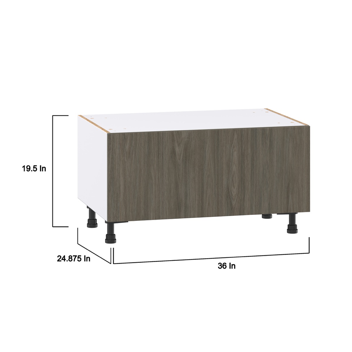 36 in. W x 24 in. D x 19.5 in. H Medora Textured Slab Walnut Assembled ...