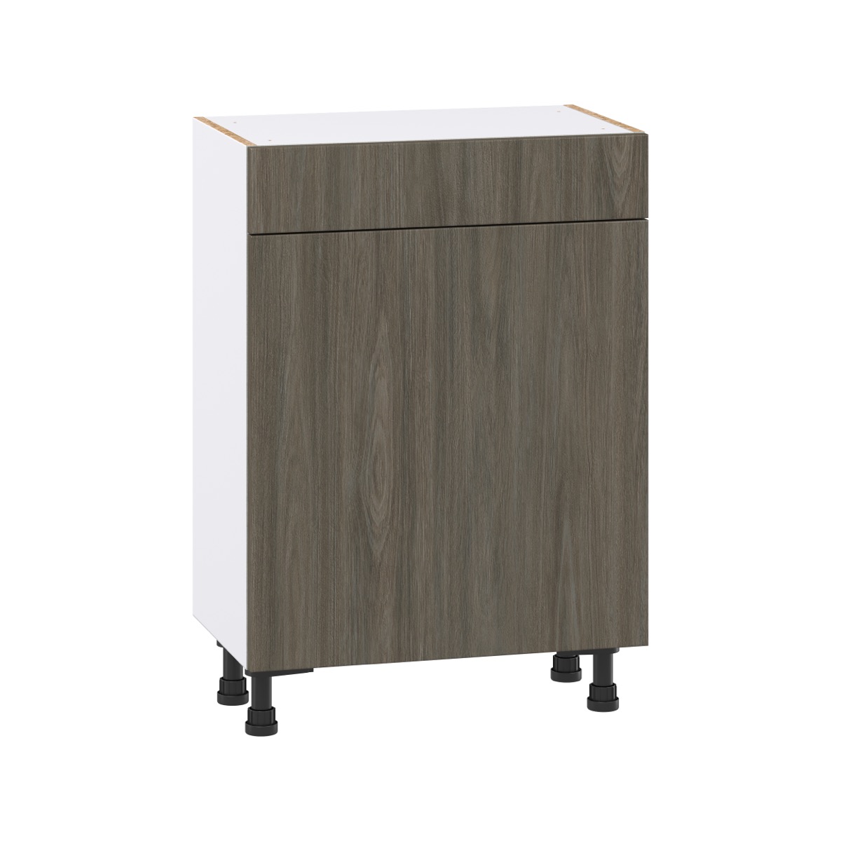 Medora textured Slab Walnut Assembled Shallow Base Kitchen Cabinet with ...