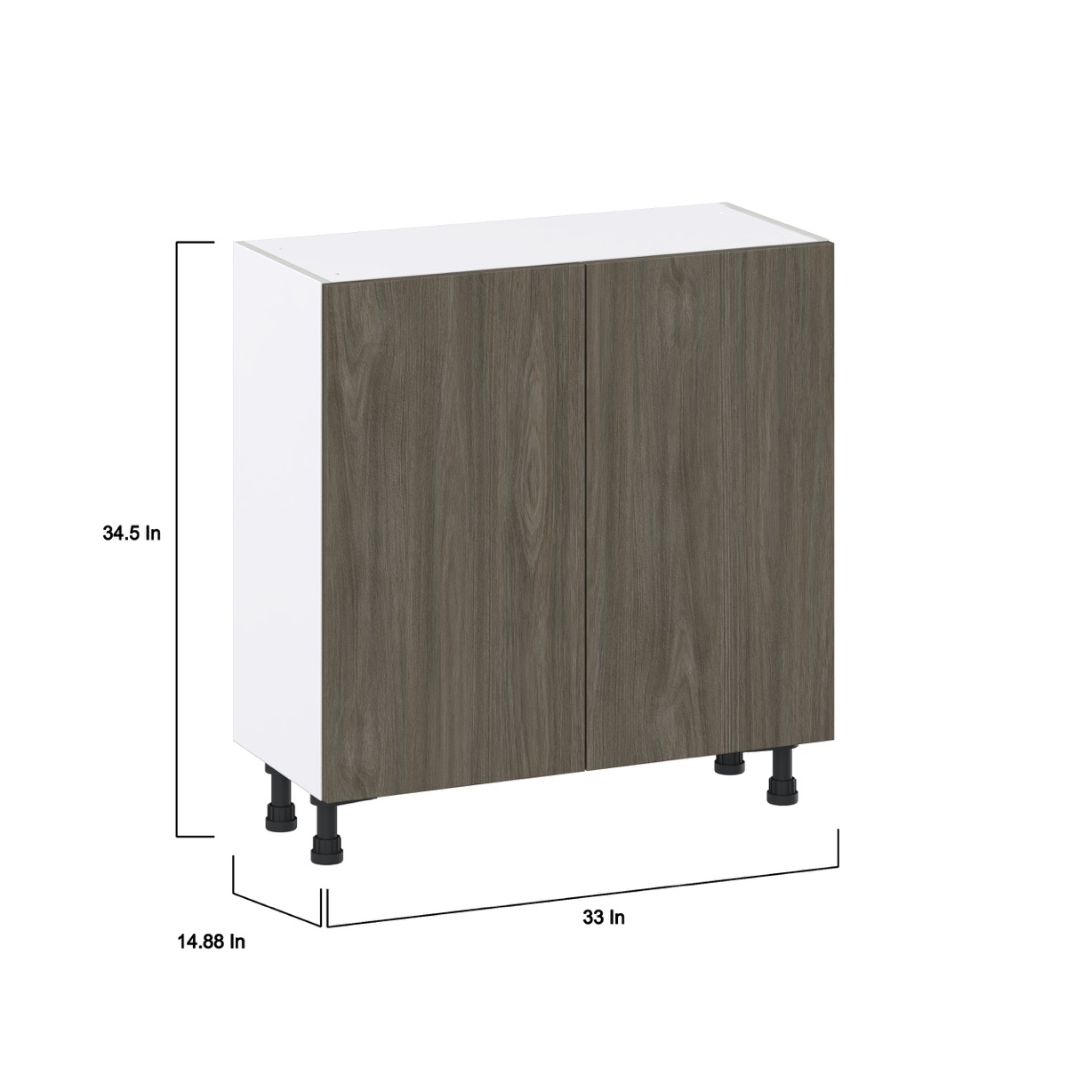 Medora Textured Slab Walnut Shaker Assembled Shallow Base Kitchen ...