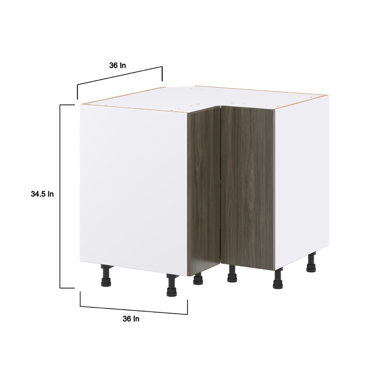36 in. W x 34.5 in. H x 24 in. D Medora textured Slab Walnut Assembled ...