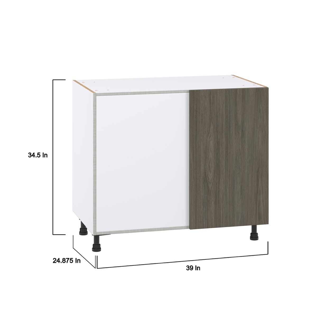 39 in. W x 34.5 in. H x 24 in. D Medora textured Slab Walnut Assembled ...