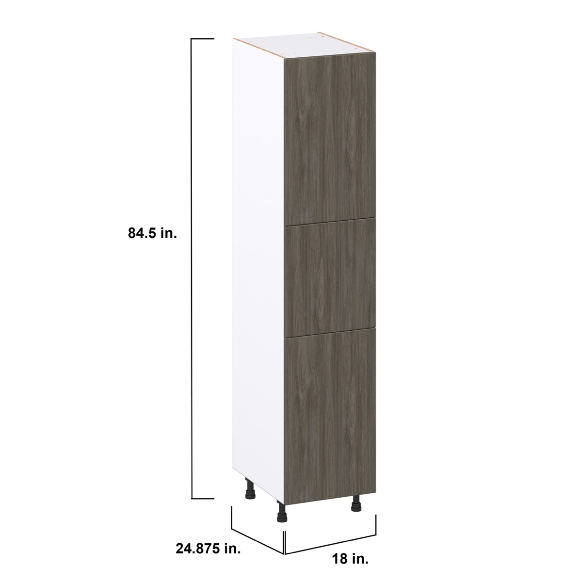 Medora textured 18 in. W x 84.5 in. H x 24 in. D in Slab Walnut ...