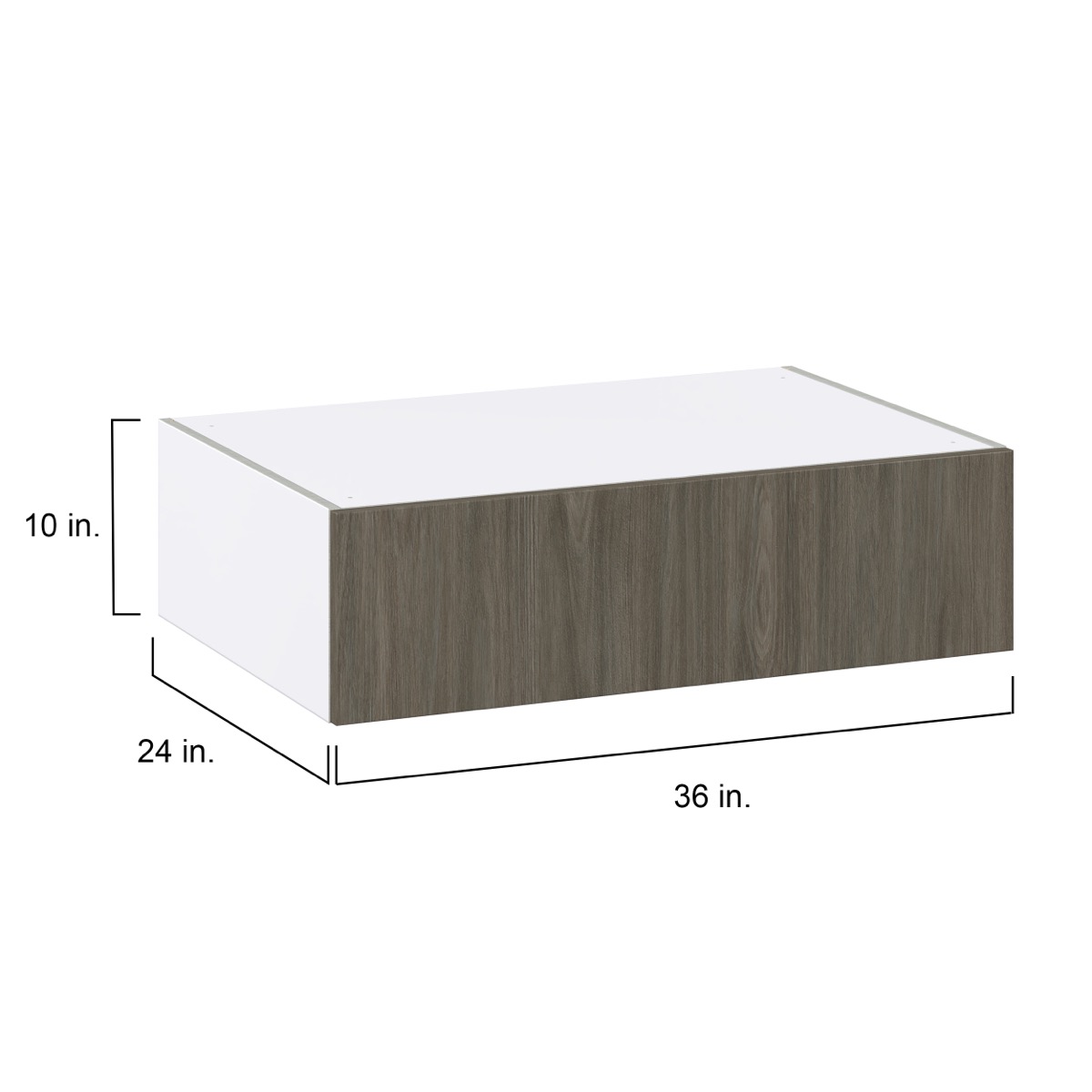 36 in. Wx 24 in. D x 10 in. H Medora Textured Slab Walnut Assembled ...