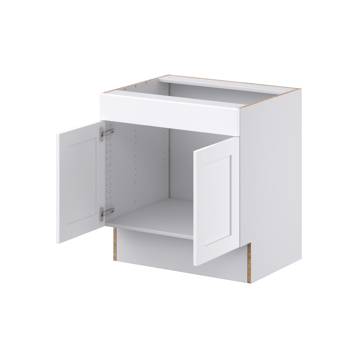 Mancos Bright White Shaker Assembled ADA Sink Base With Removable Front ...