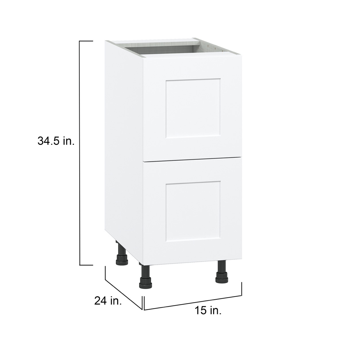 Wallace Base Cabinet with 2 Drawers (15" W X 34.5" H X 24" D) - J ...