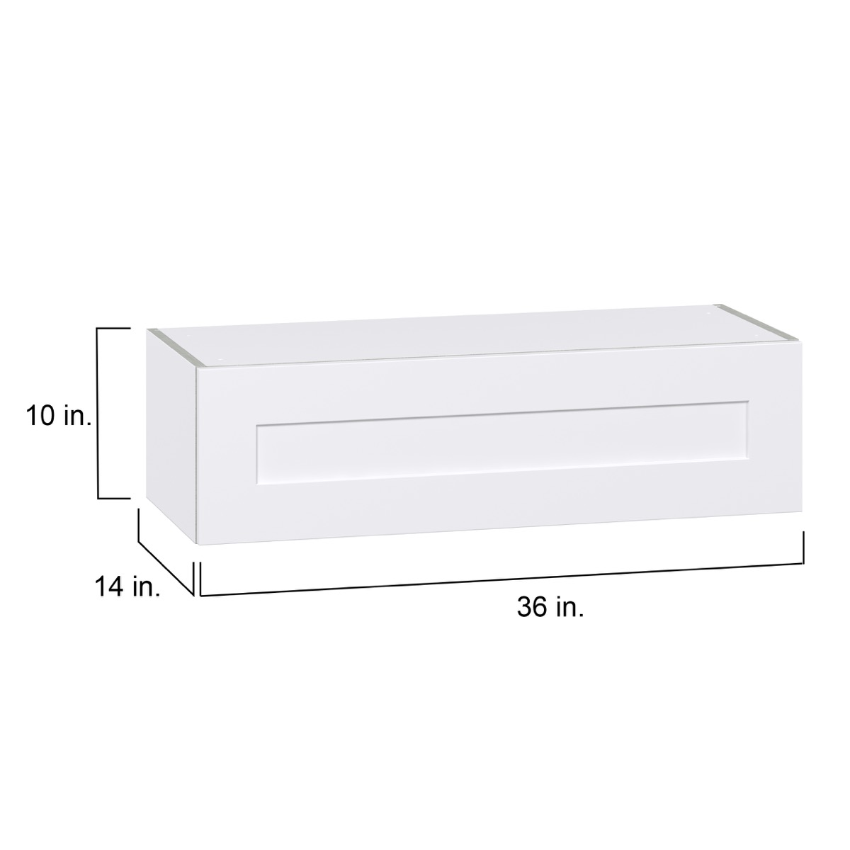 Wallace Warm White Shaker Assembled Wall Bridge Cab with Lift Up 36 in ...